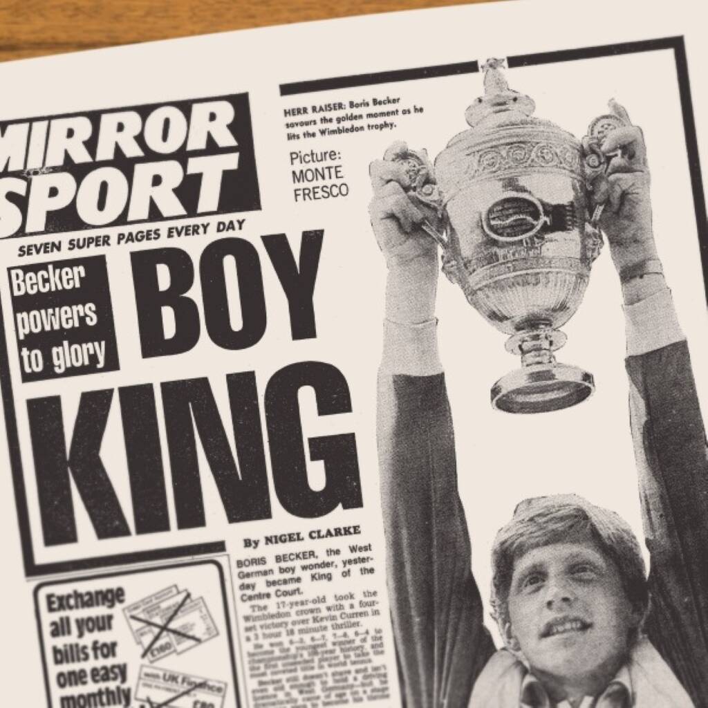 Wimbledon Tennis Newspaper Book By Jonny's Sister | notonthehighstreet.com