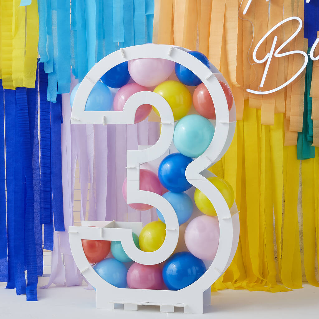 Happy Birthday Balloon Mosaic Number Three By Ginger Ray Notonthehighstreet