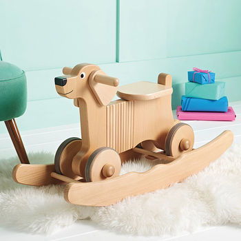 wooden rocking and ride on dog toy by hibba toys of leeds ...