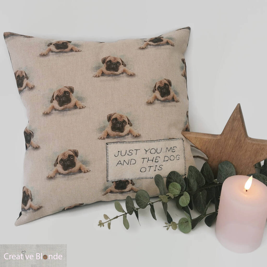 Personalised Custom Pug Cushion, Pet Memorial Gift By CreativeBlonde ...