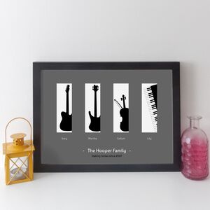 Personalised Family Music Print With Instruments By elevencorners