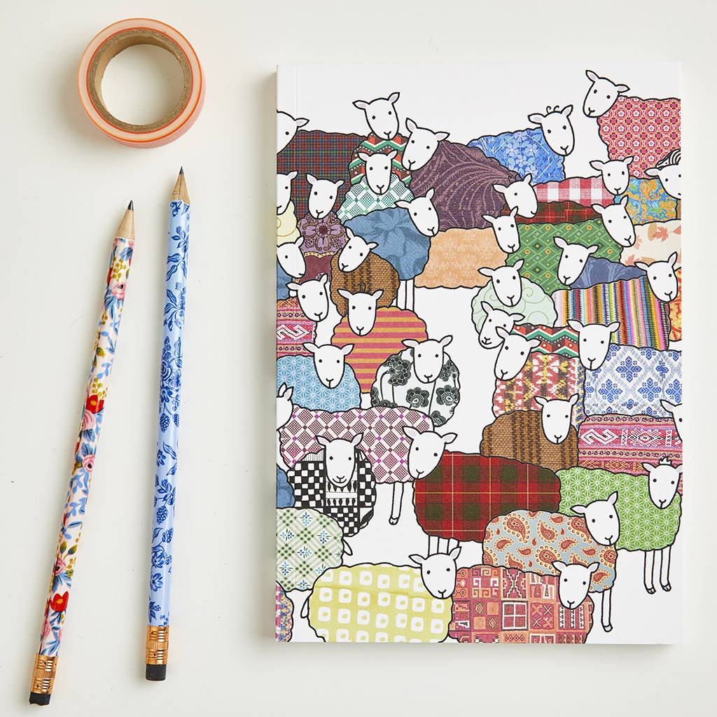 Flock Of Colourful Sheep Notebook By Mary Kilvert | notonthehighstreet.com