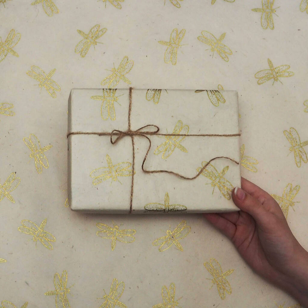 Dragonfly Lokta Gift Wrap By Paper High