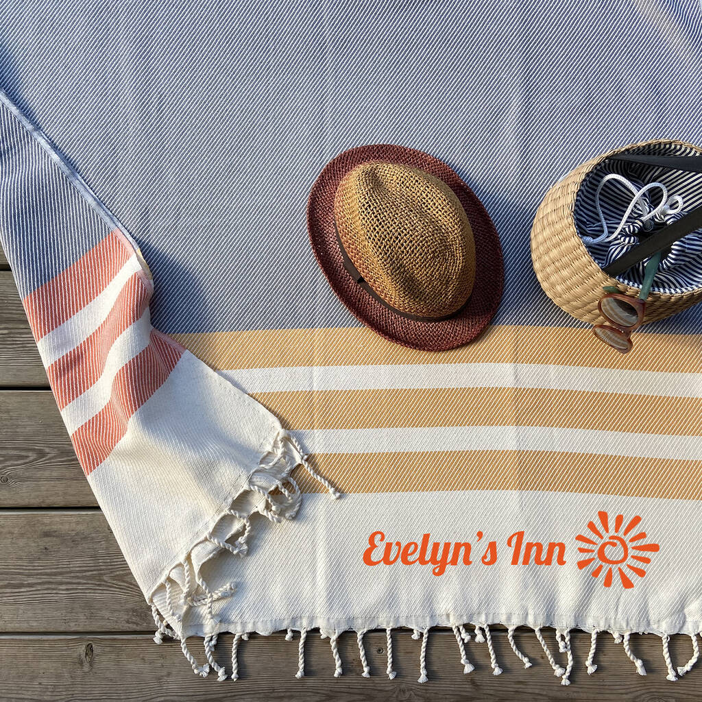 Personalised Cotton Larger Beach Towel, Shawl By Living Roots ...