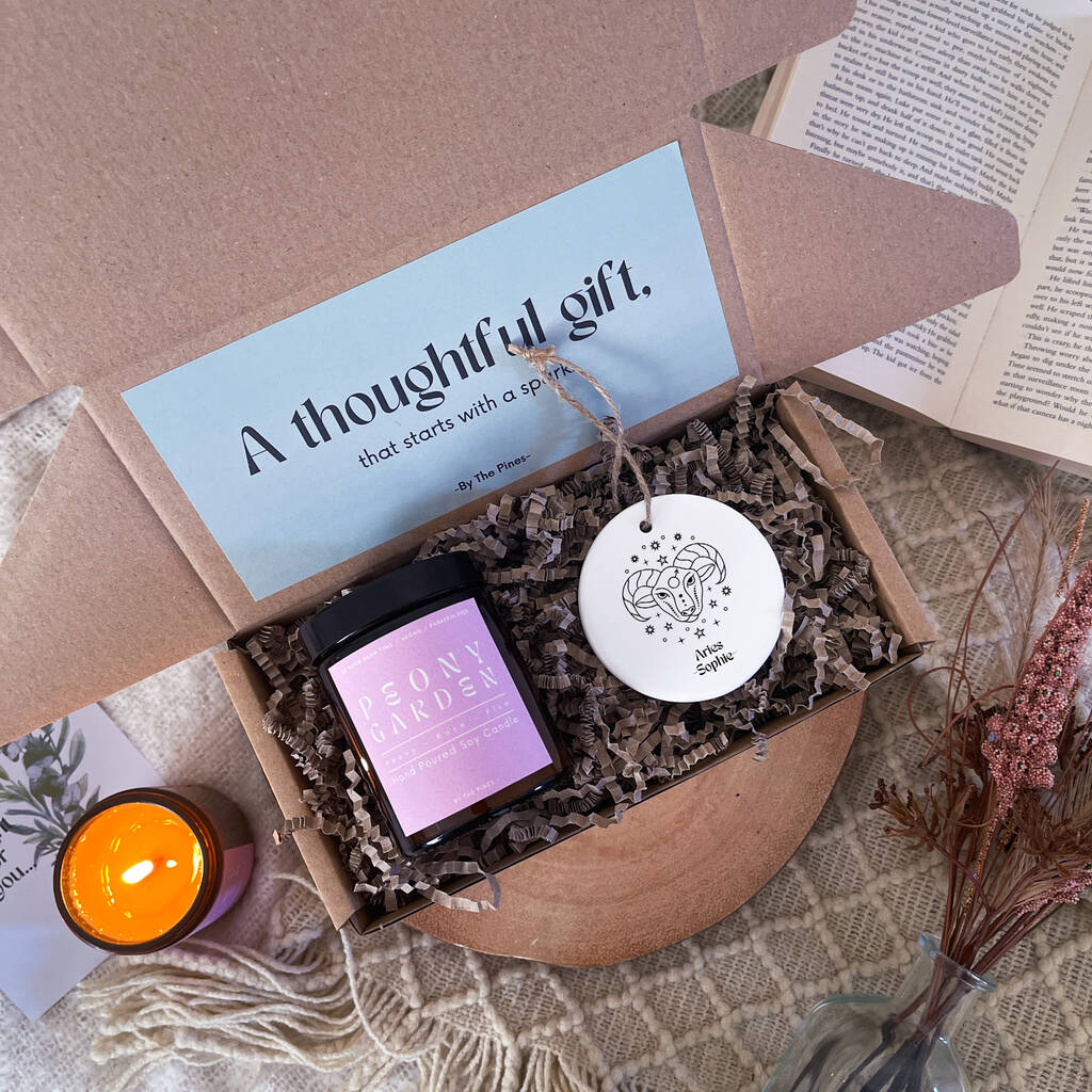 Personalised Zodiac Star Sign 'Aries' Candle Gift Set By By The Pines