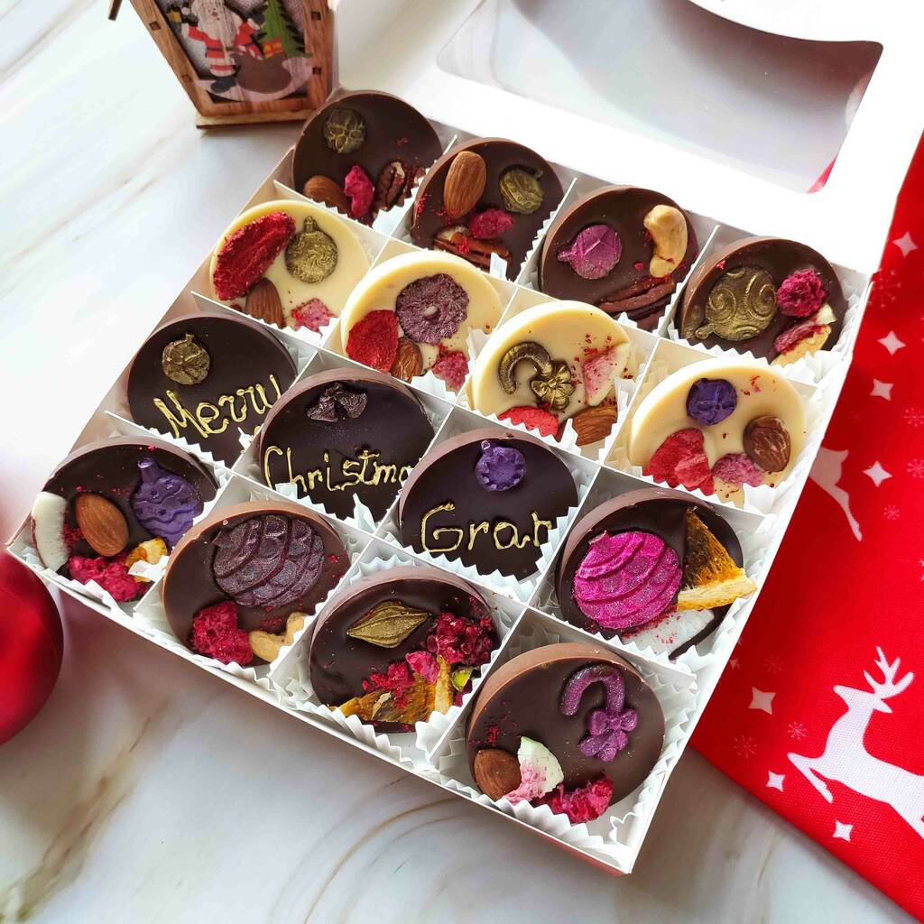 Personalised Christmas Chocolate Rounds, Artisan Treat By The Unique ...