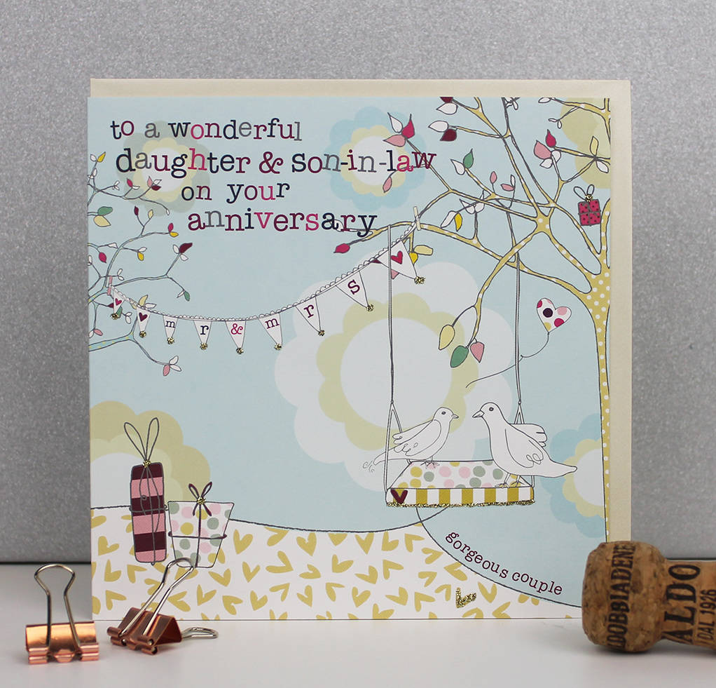 Daughter And Son In Law Anniversary Or Wedding Card By Molly Mae 