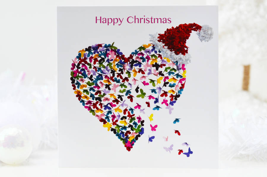 Smiley Face And Butterfly Christmas Card By Inkywool Butterfly Art ...