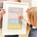 Eat, Sleep, Play, Repeat Nursery Print By Ditsy Chic ...