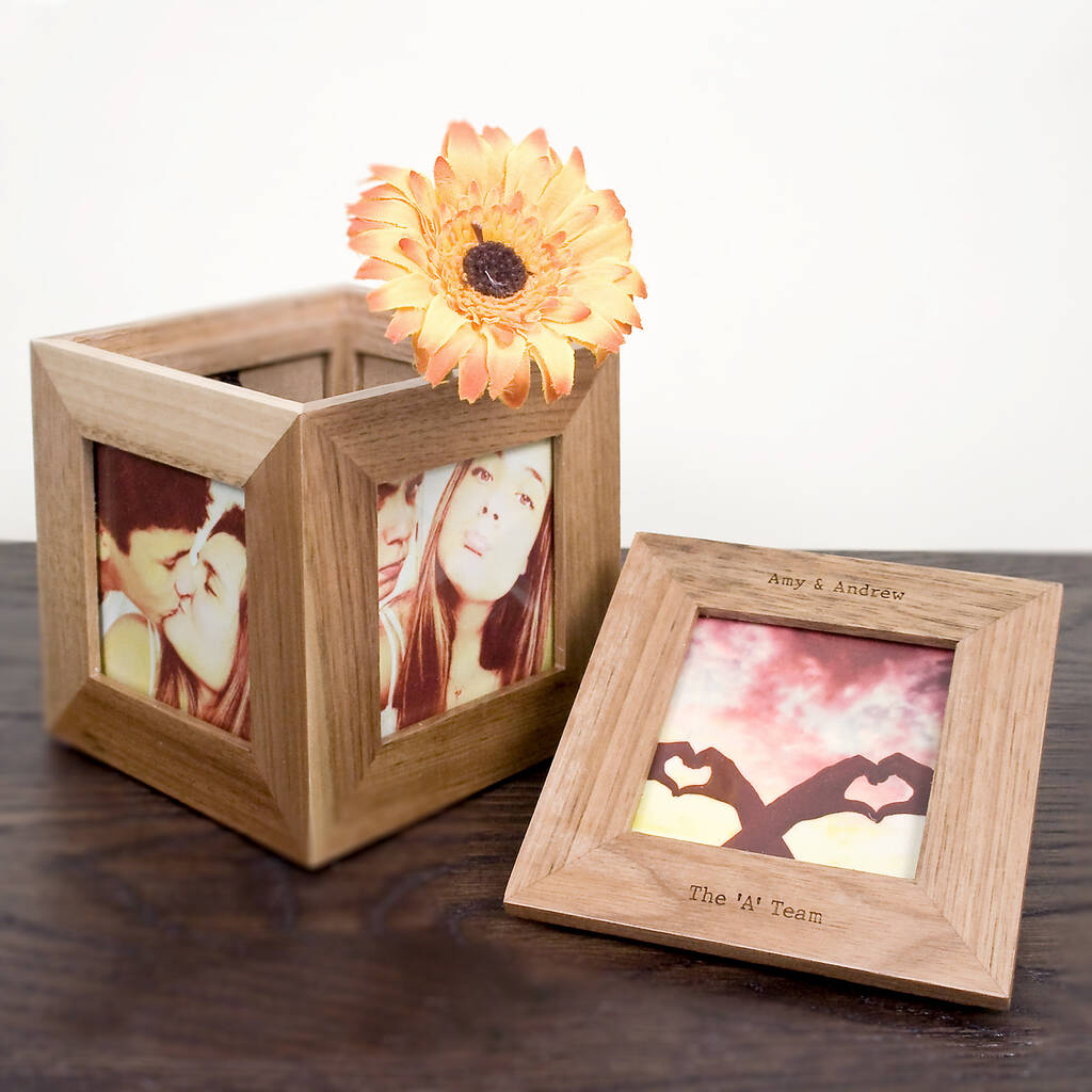 Personalised Oak Photo Cube Keepsake Box By JUNGLEY | notonthehighstreet.com
