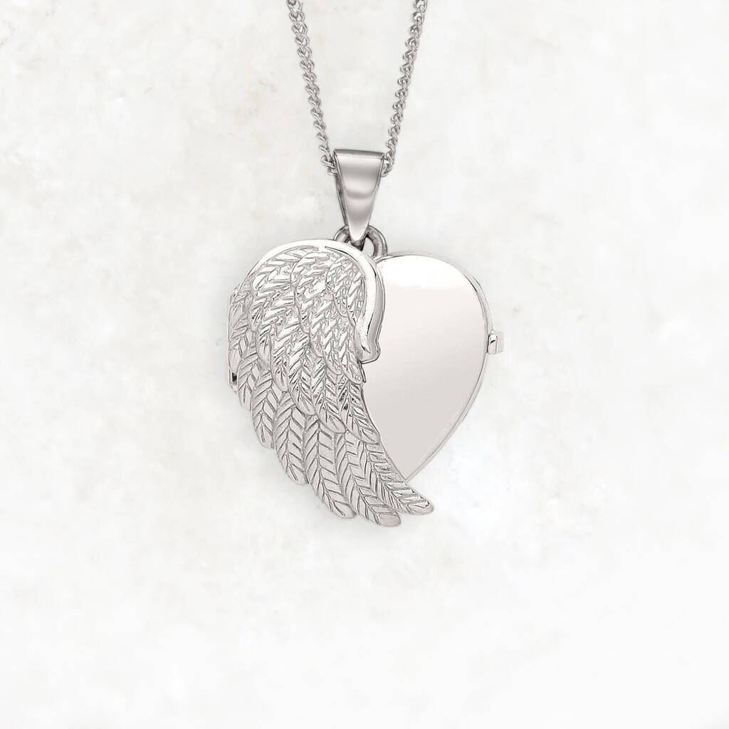 Personalised Guardian Angel Locket In Sterling Silver By Songs of Ink ...