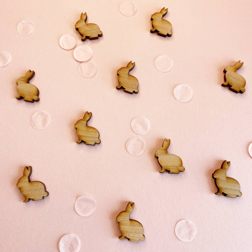 Easter Bunny Rabbit Wooden Table Confetti By Postbox Party ...