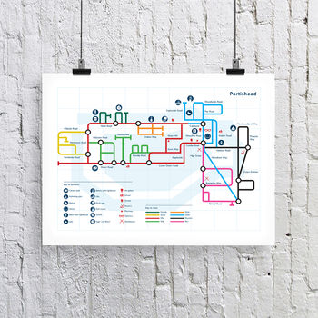 Portishead Map Print By Susan Taylor | notonthehighstreet.com
