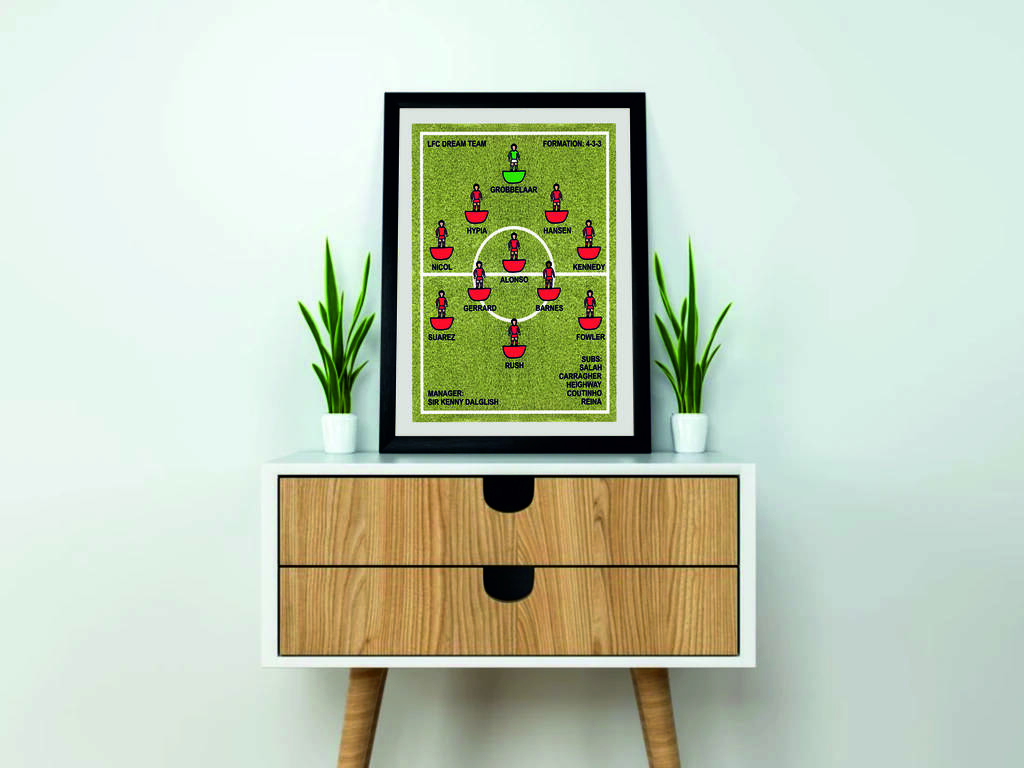 Framed 'Favourite Football Team' Print: One Colour Kit By Rael & Pappie