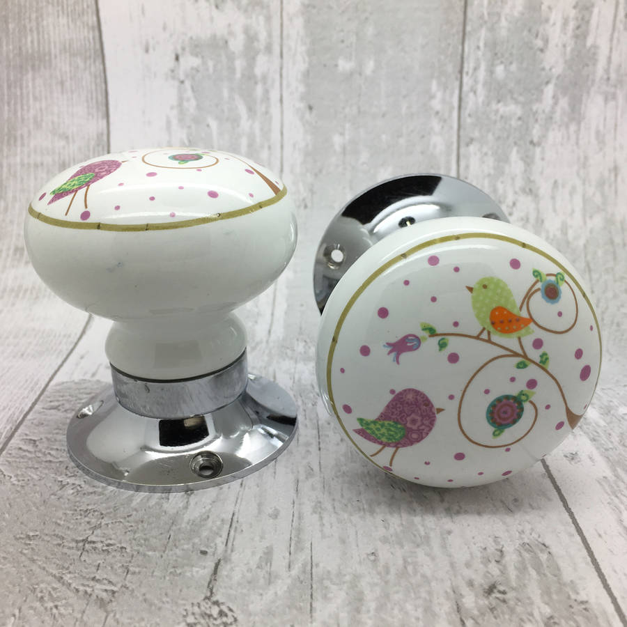 birds cupboard and mortice ceramic door knobs by g decor | notonthehighstreet.com