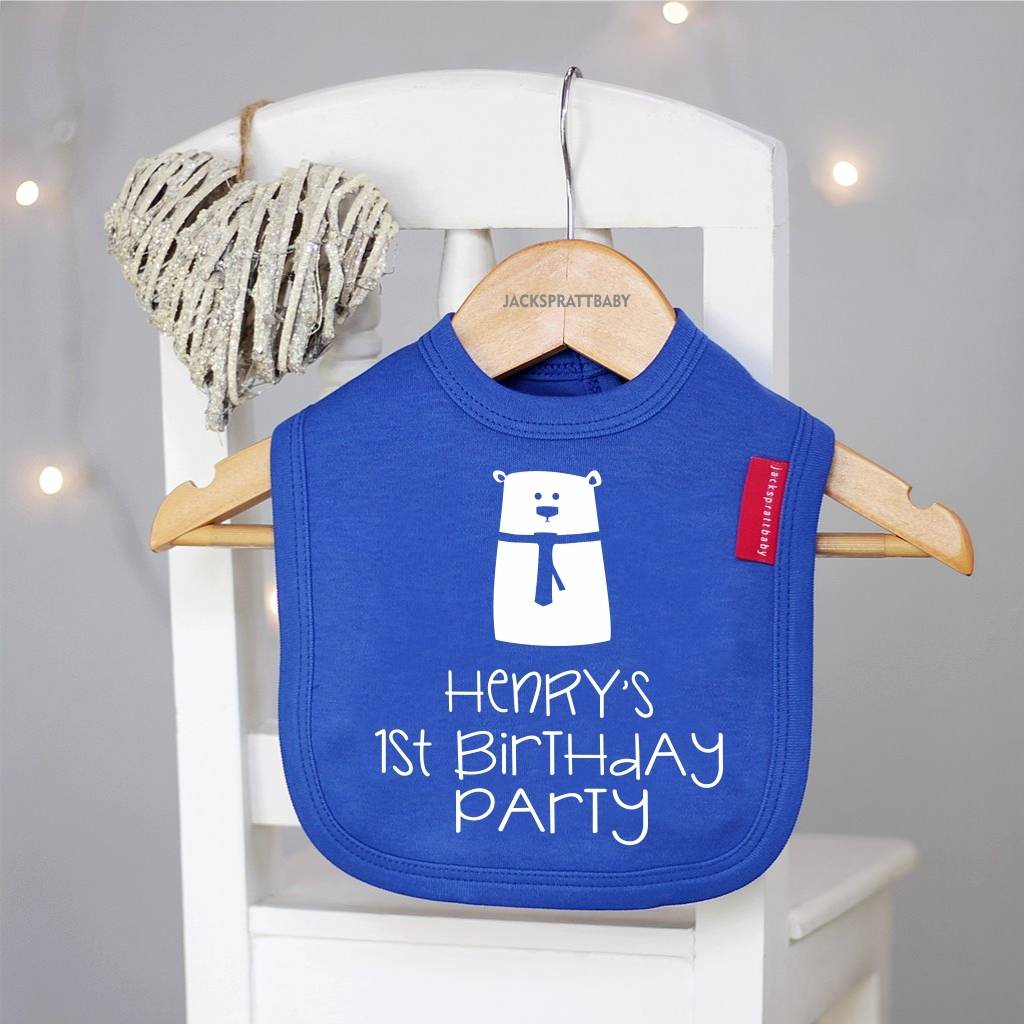 First Birthday Personalised Bib By Jack Spratt | notonthehighstreet.com