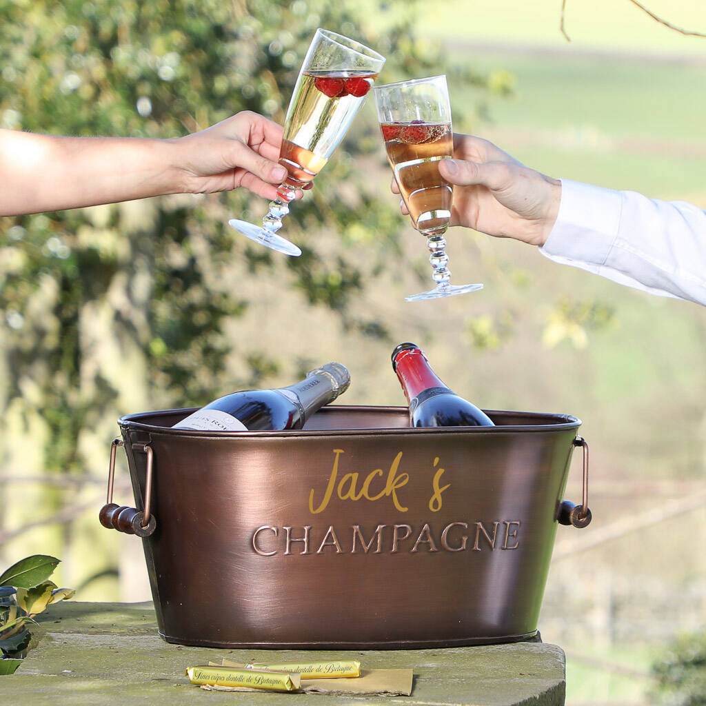 Personalised Luxury Copper Champagne Bottle Cooler By Dibor ...