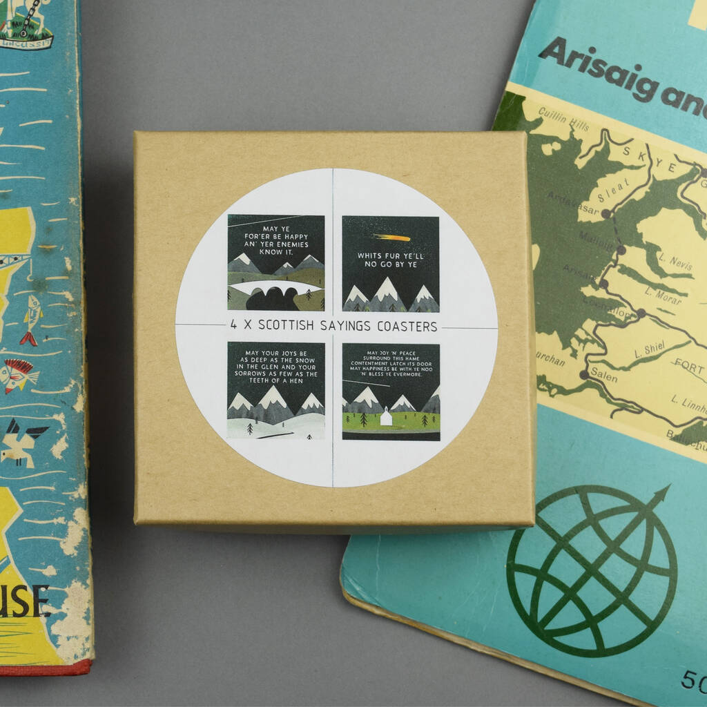 scottish sayings coasters gift box by eat haggis | notonthehighstreet.com