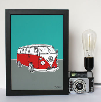 Campervan Personalised Print By Adam Regester Design ...