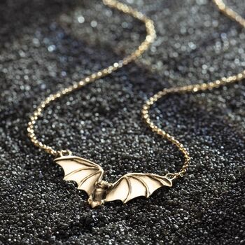Sterling Silver Halloween Bat Necklace By Lily Charmed ...