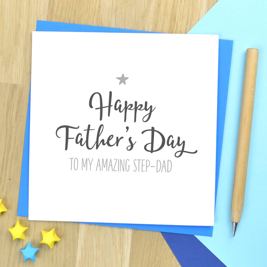amazing step dad father's day card by pink and turquoise ...