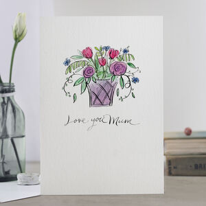 'Love You Mum' Flowers Card By Gabrielle Solly Illustration ...