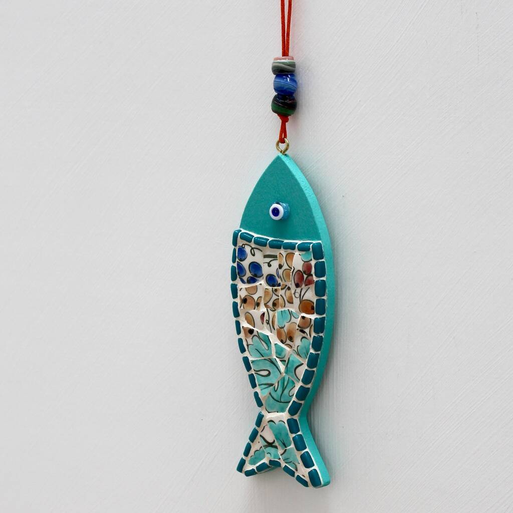 Handmade Mosaic Fish Hanging Decoration By Rana Cullimore ...