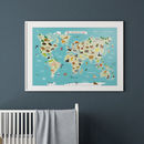 Personalised Animal World Map Print By Over & Over | notonthehighstreet.com