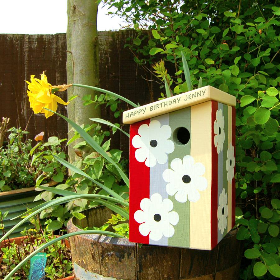 Personalised Flowers Bird Box By Lindleywood | notonthehighstreet.com