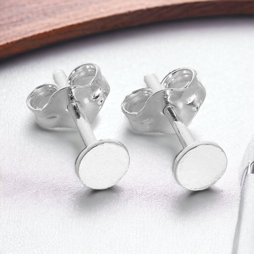 Tiny Disc Stud Earrings In Sterling Silver By Songs of Ink and Steel ...