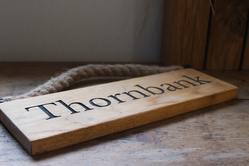 Hanging House Plaque Handmade From Devon Oak By Grain Designs