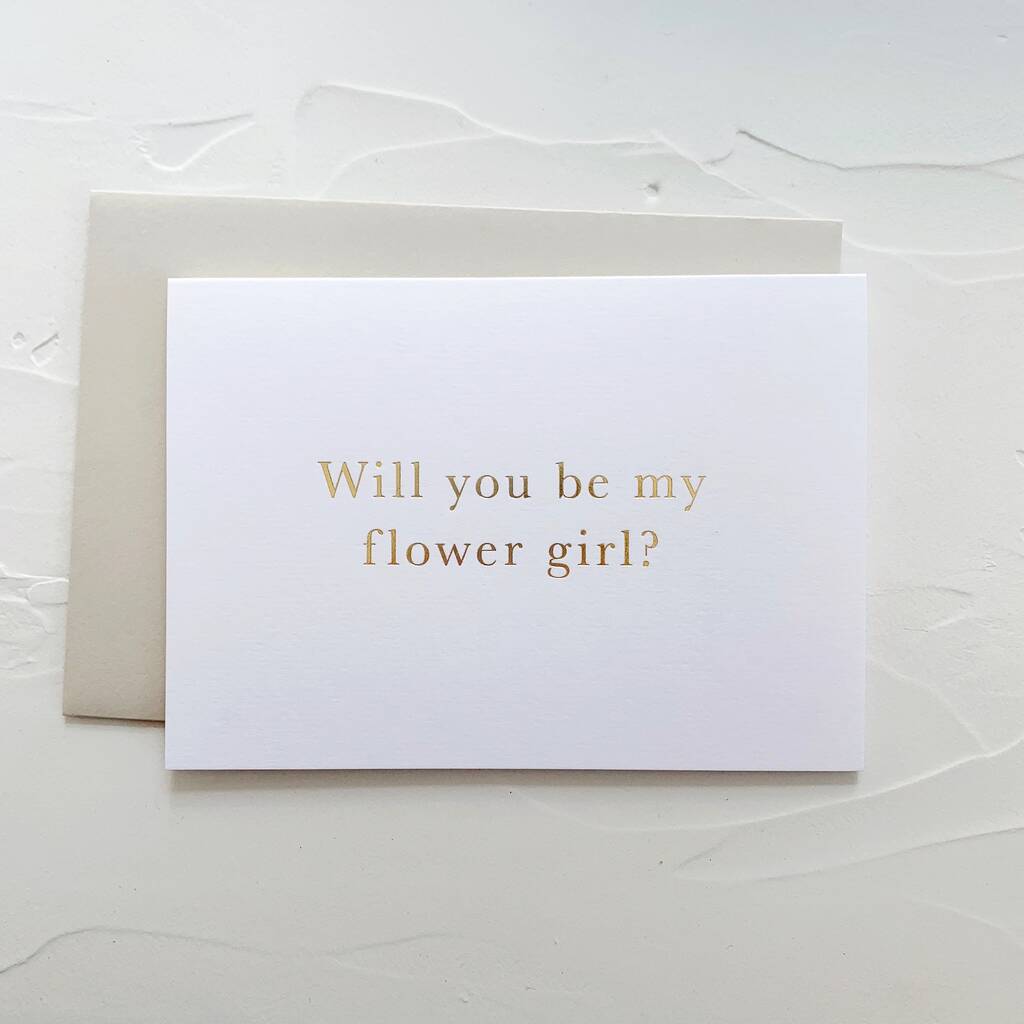 Gold Foil Flower Girl Card By Gable & Grain | notonthehighstreet.com