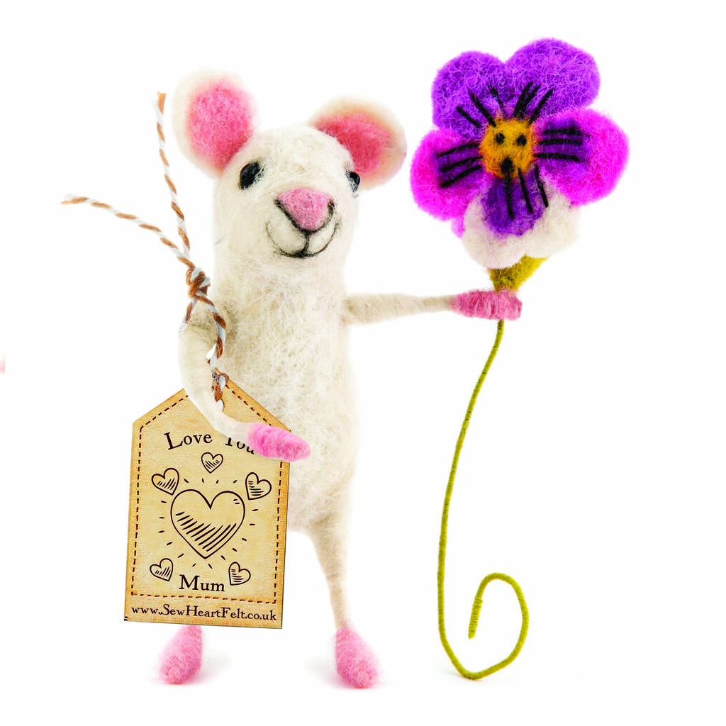 Mouse With Pansy By Sew Heart Felt | notonthehighstreet.com