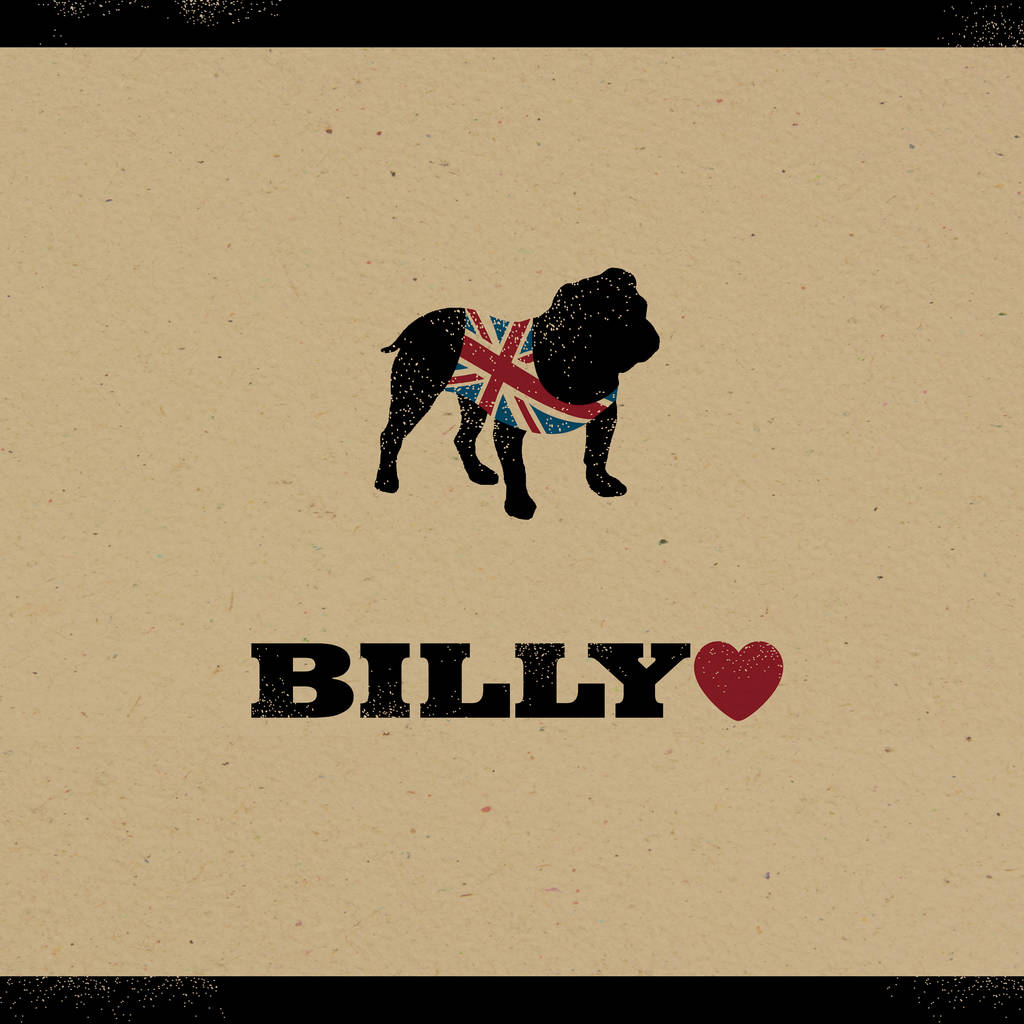 ‘personalised british bulldog print’ dog lover gift by the typecast ...