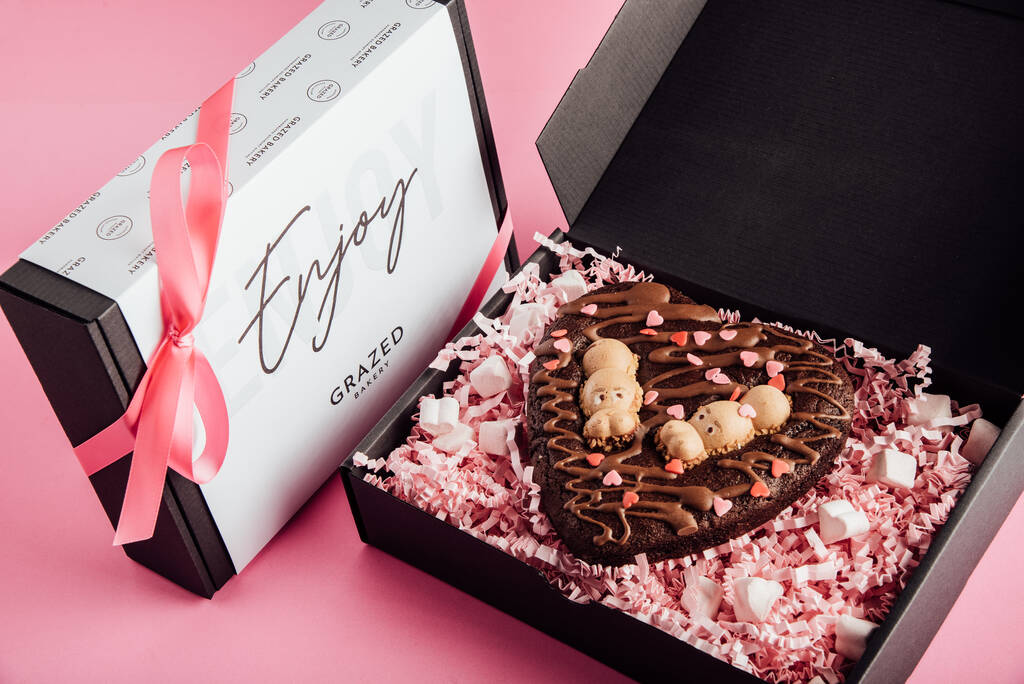 Valentine Hippo Brownie Heart By Grazed Bakery