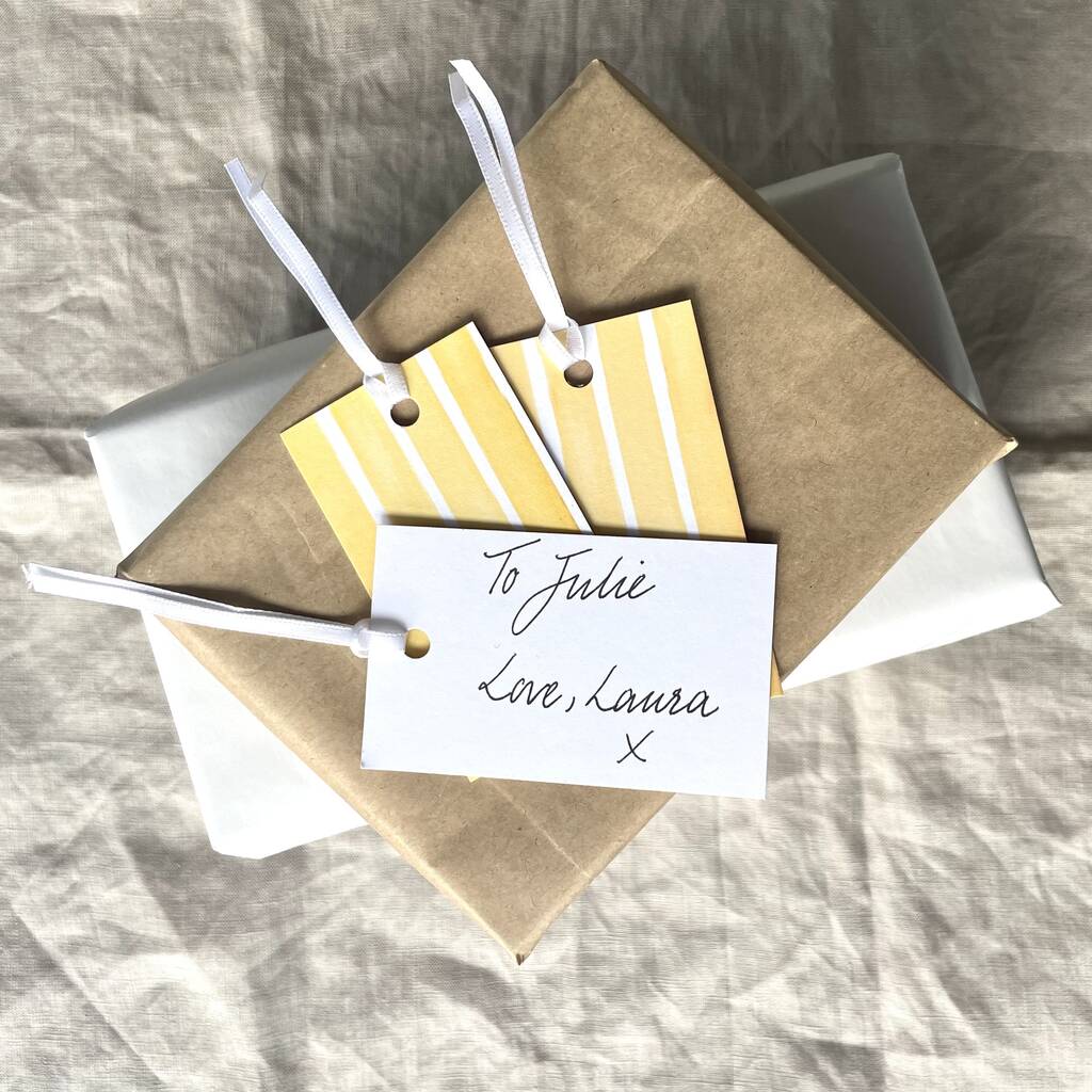 Striped Lemon Gift Tags By Chelsey Bartley Design