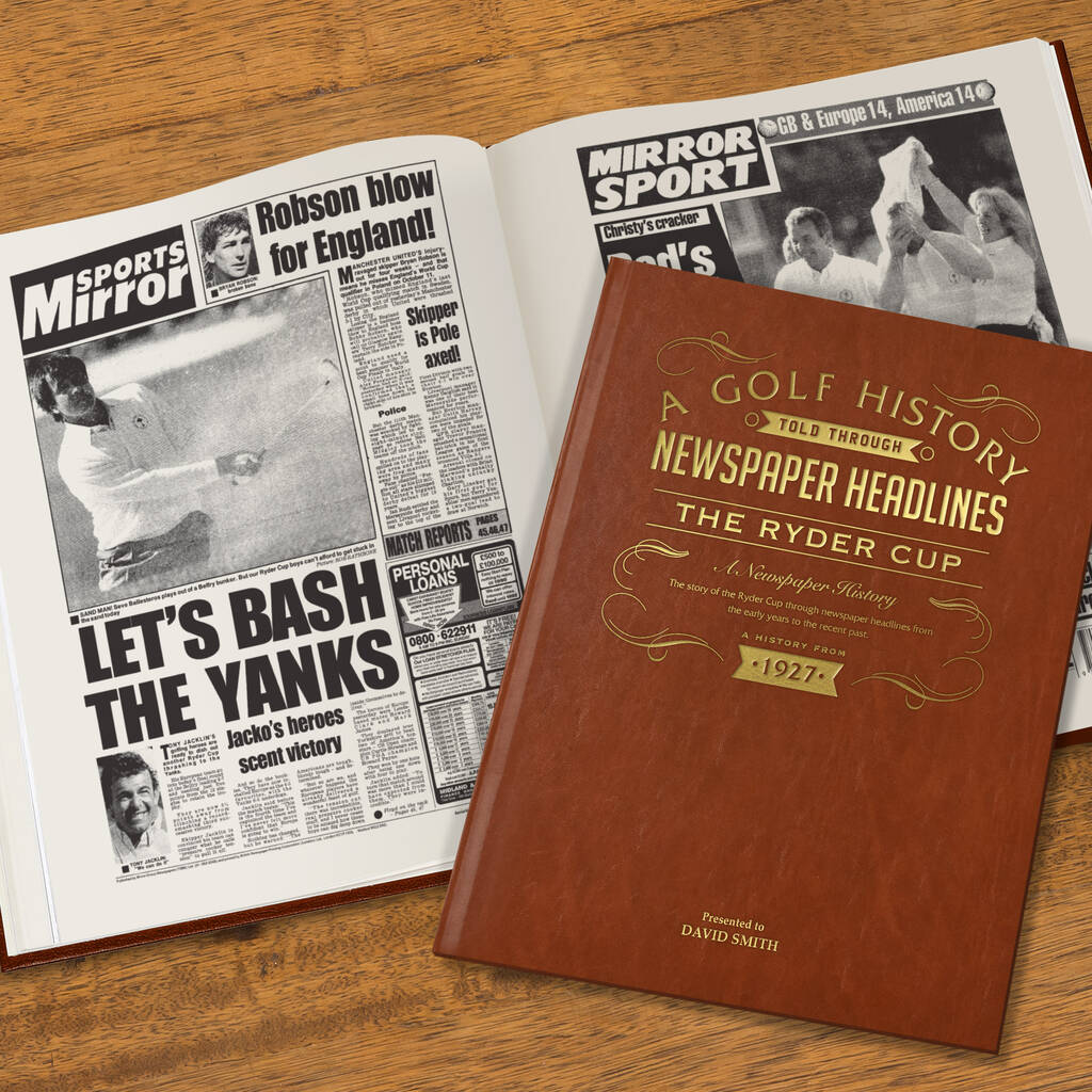 Ryder Cup Personalised UK Sports Gift Newspaper Book By Historic ...