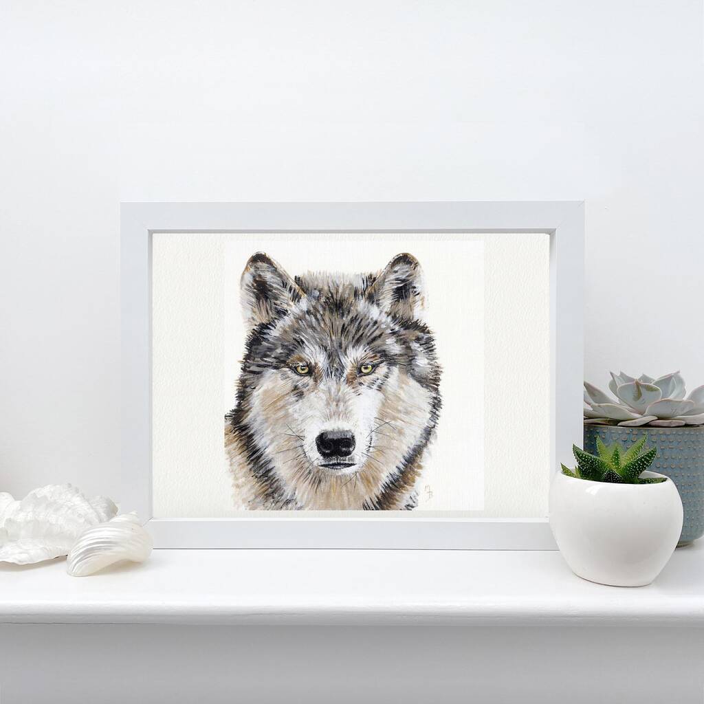 Wild Grey Wolf, Print Of Original Painting By MollieArt ...