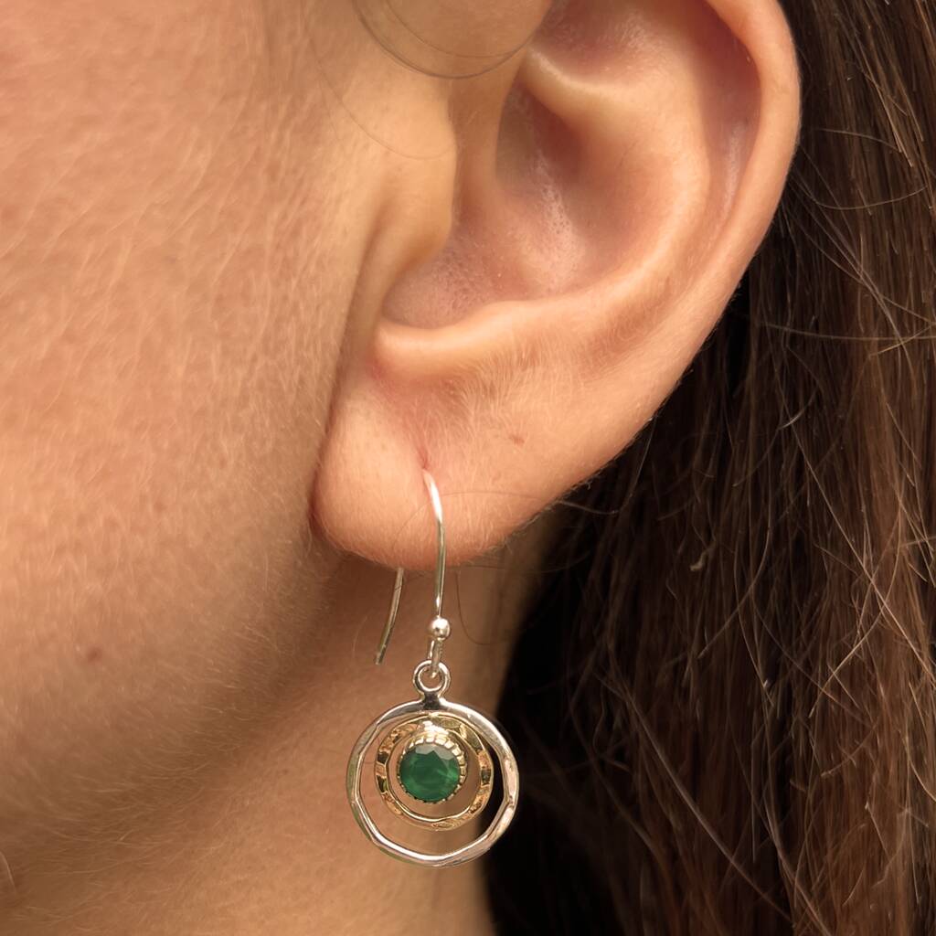 Infinity Universe Green Onyx Silver Earrings By Charlotte's Web ...