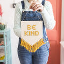 Be Kind Tasseled Embroidery Banner Kit By Cotton Clara ...