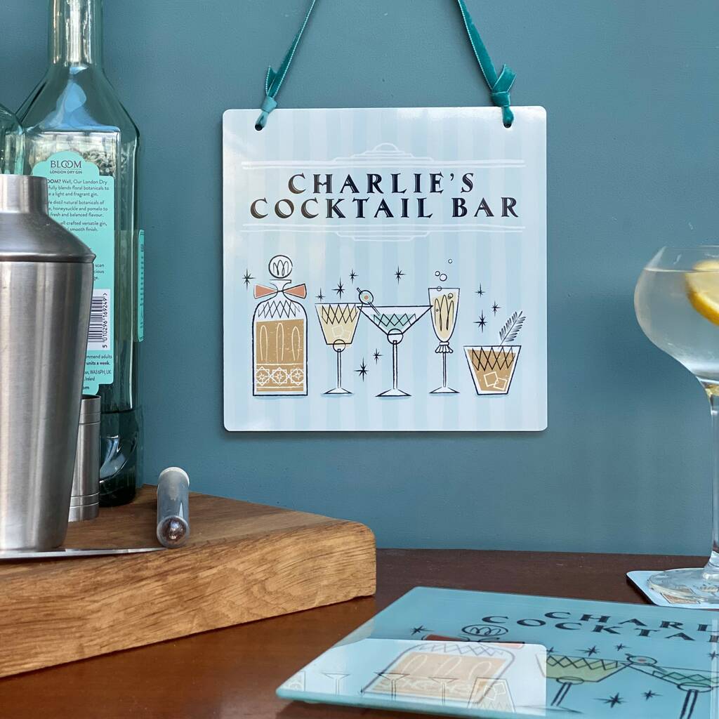 Personalised Cocktail Bar Glass Chopping Board By Hendog Designs ...