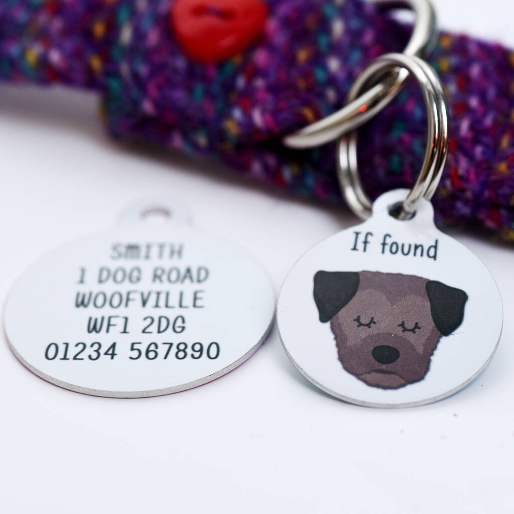 Border Terrier Personalised Dog Id Tag By Hoobynoo | notonthehighstreet.com