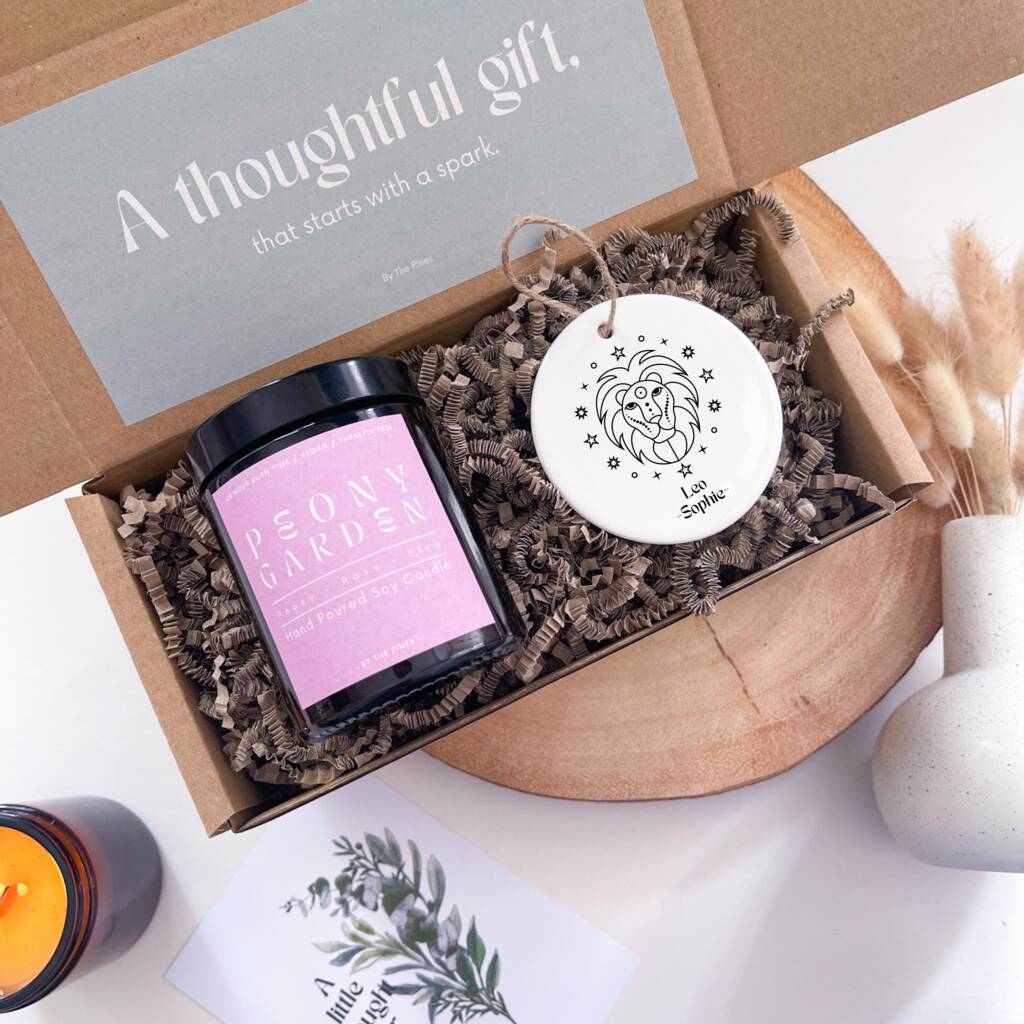 Personalised Zodiac Star Sign 'Leo' Candle Gift Set By By The Pines ...