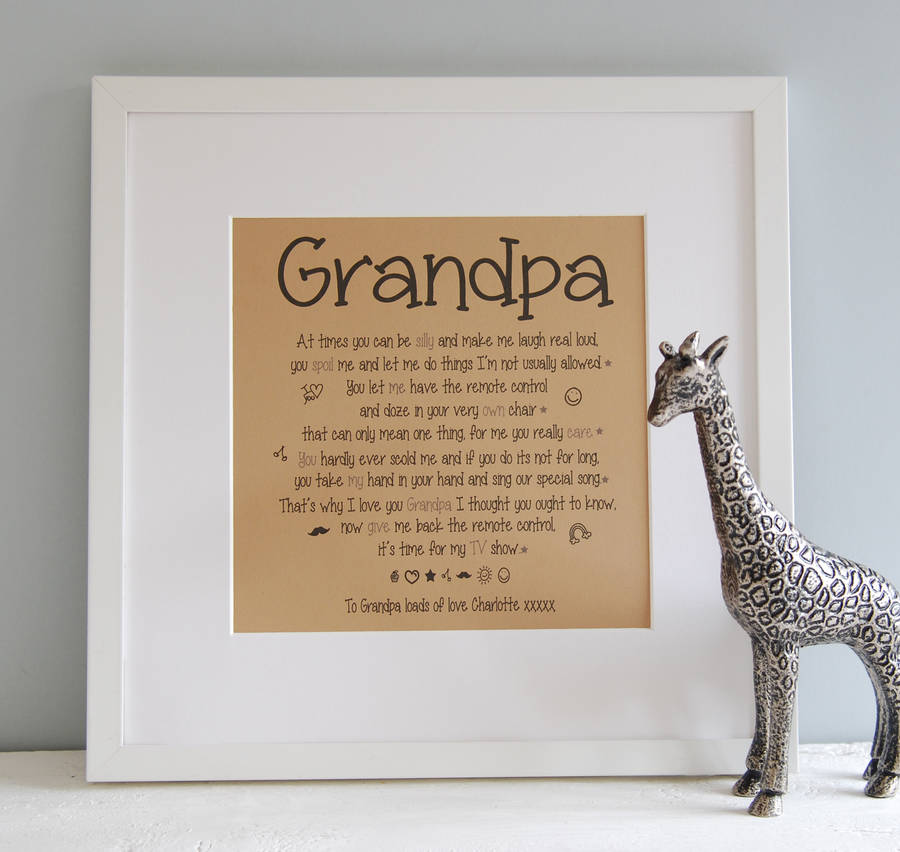 Personalised Grandad Poem Print By A Touch Of Verse