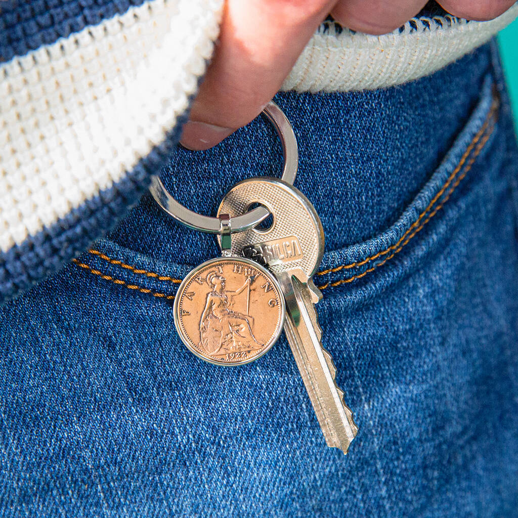 100th Birthday 1922 Farthing Coin Keyring By Ellie Ellie ...
