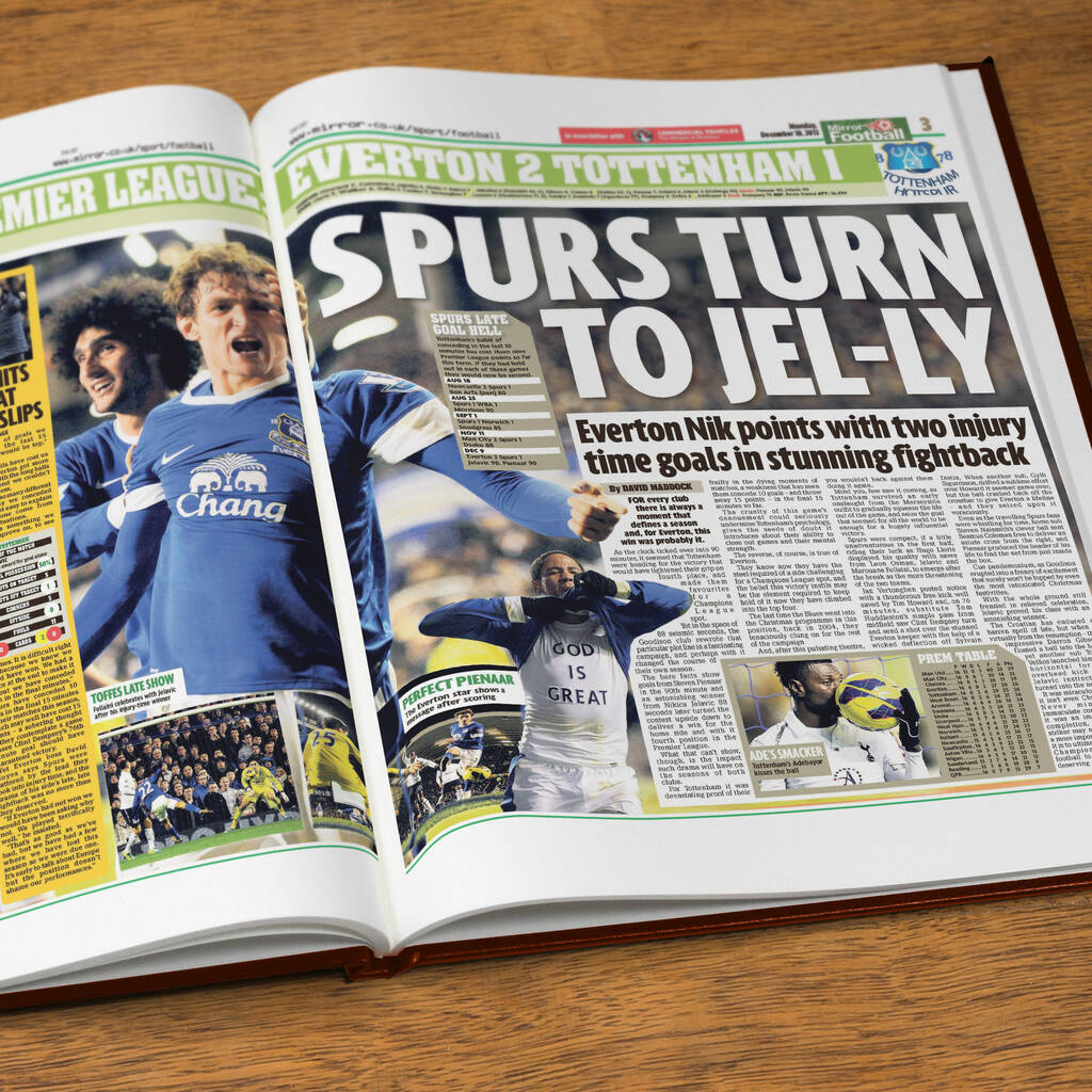 Everton Personalised Football Gift Newspaper Book By Historic ...