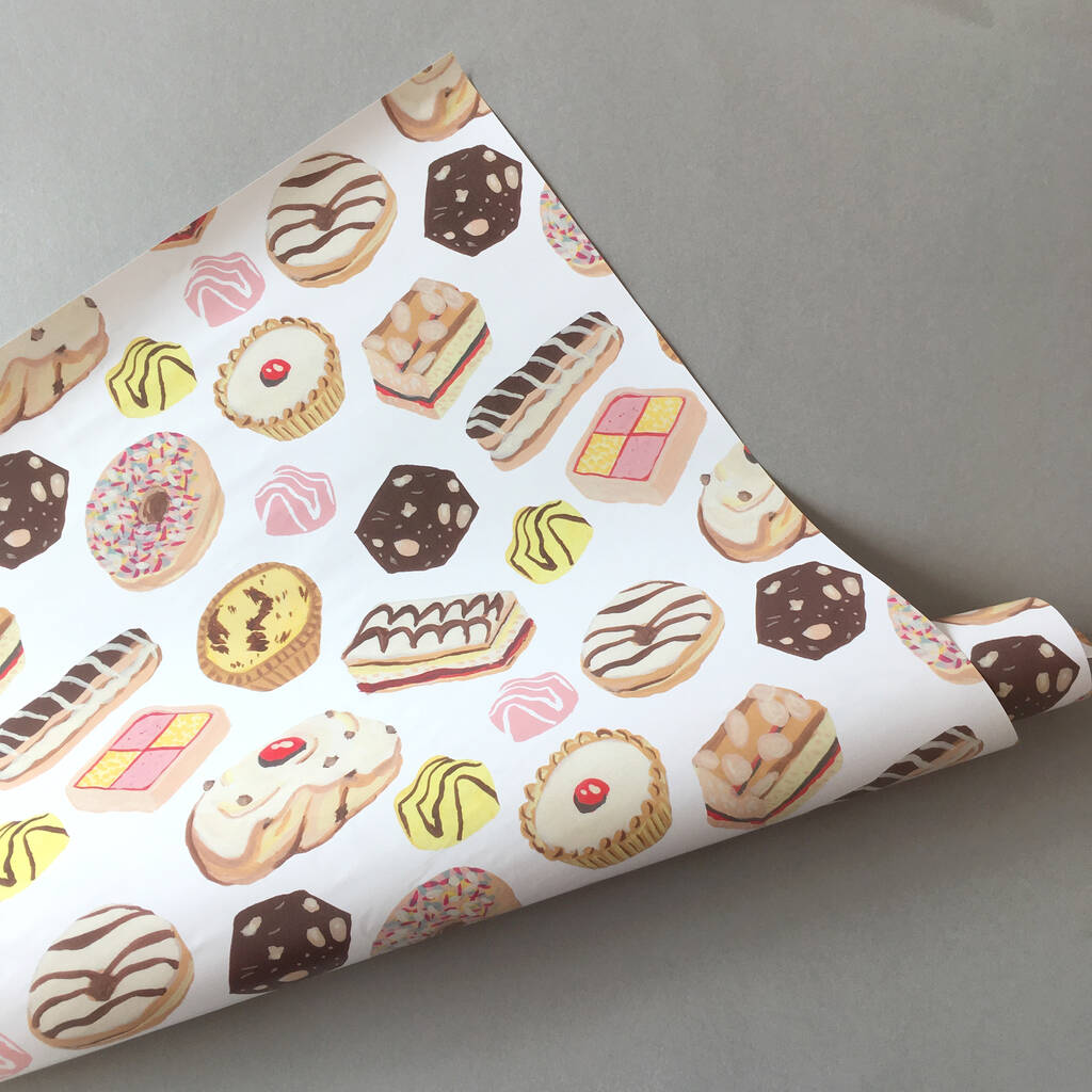 great british cakes wrapping paper by rebecca mcconnachie ...