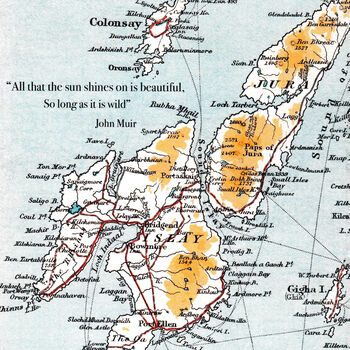 Scotland Map Card Of The Isles Of Islay, Jura, Colonsay By A Northern ...