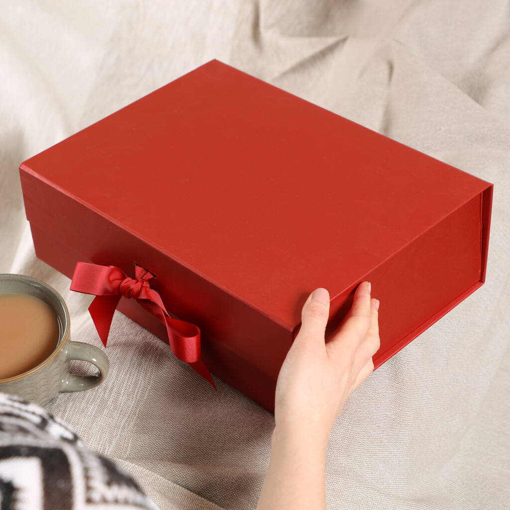 Three Luxury Red Christmas Gift Boxes Tower Set By Dibor ...