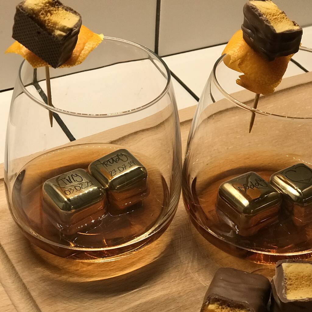Personalised Gold Steel Ice Cubes By Ginger Rose | notonthehighstreet.com